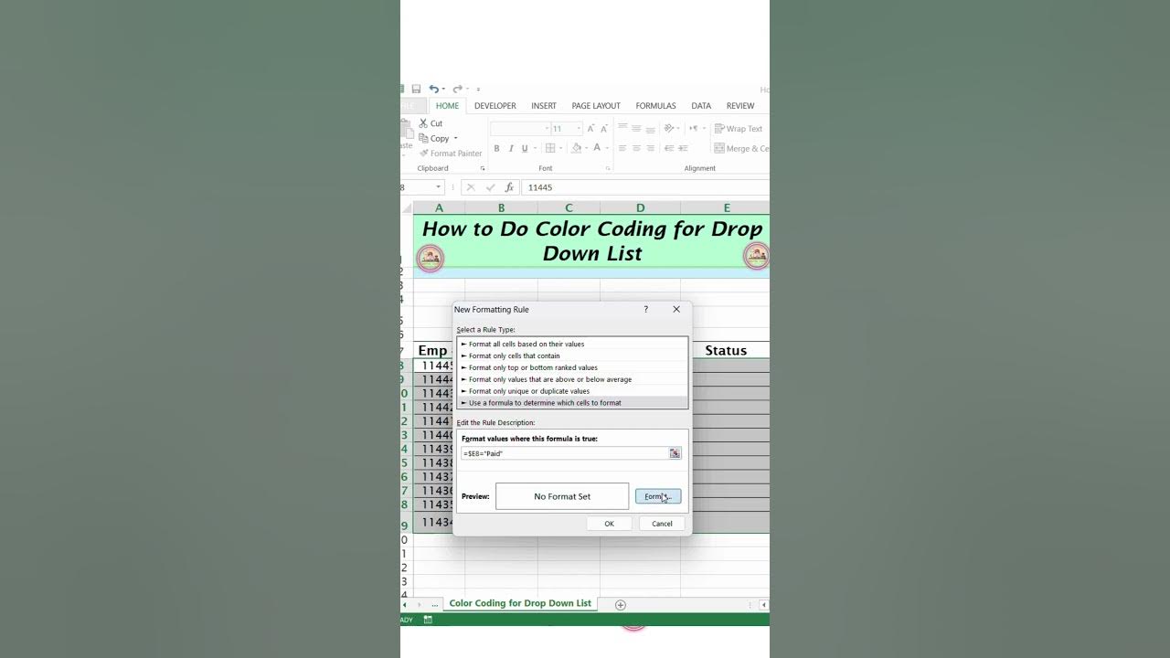 Color Coding Drop-Down Lists: Step-by-Step Tutorial - YouTube