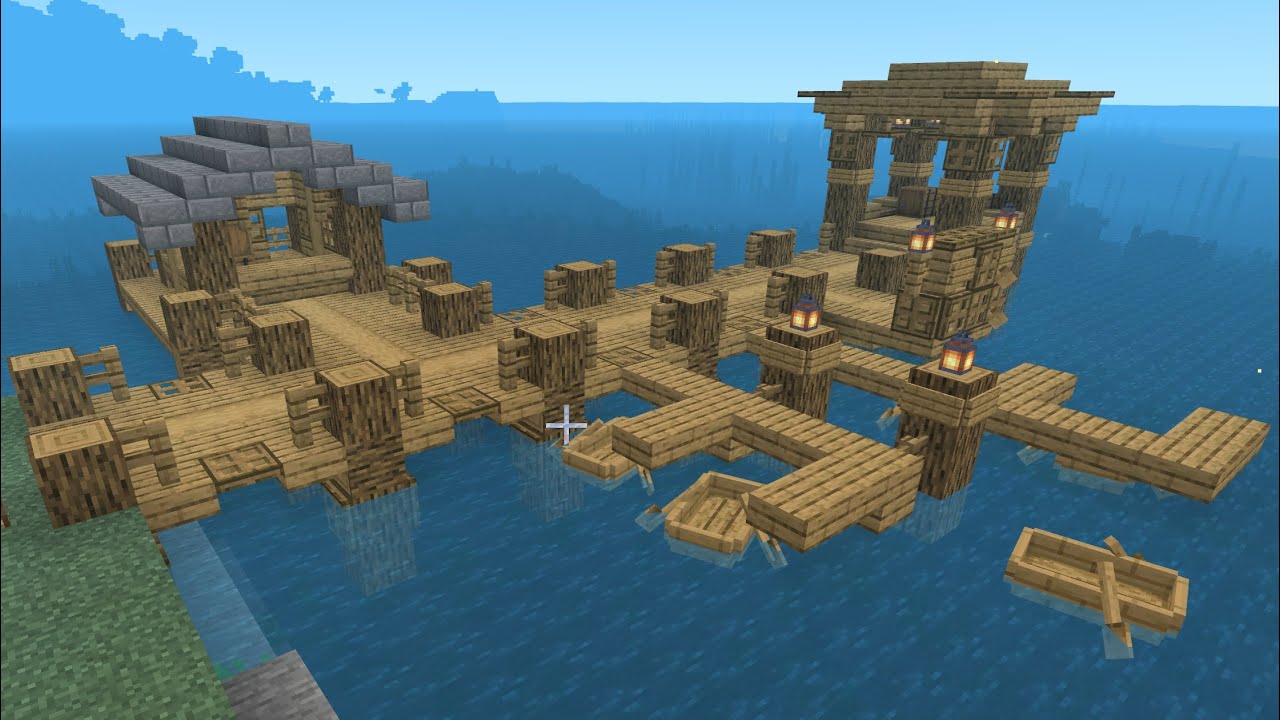 How to Make a Fishing Dock & Boat house in Minecraft - YouTube
