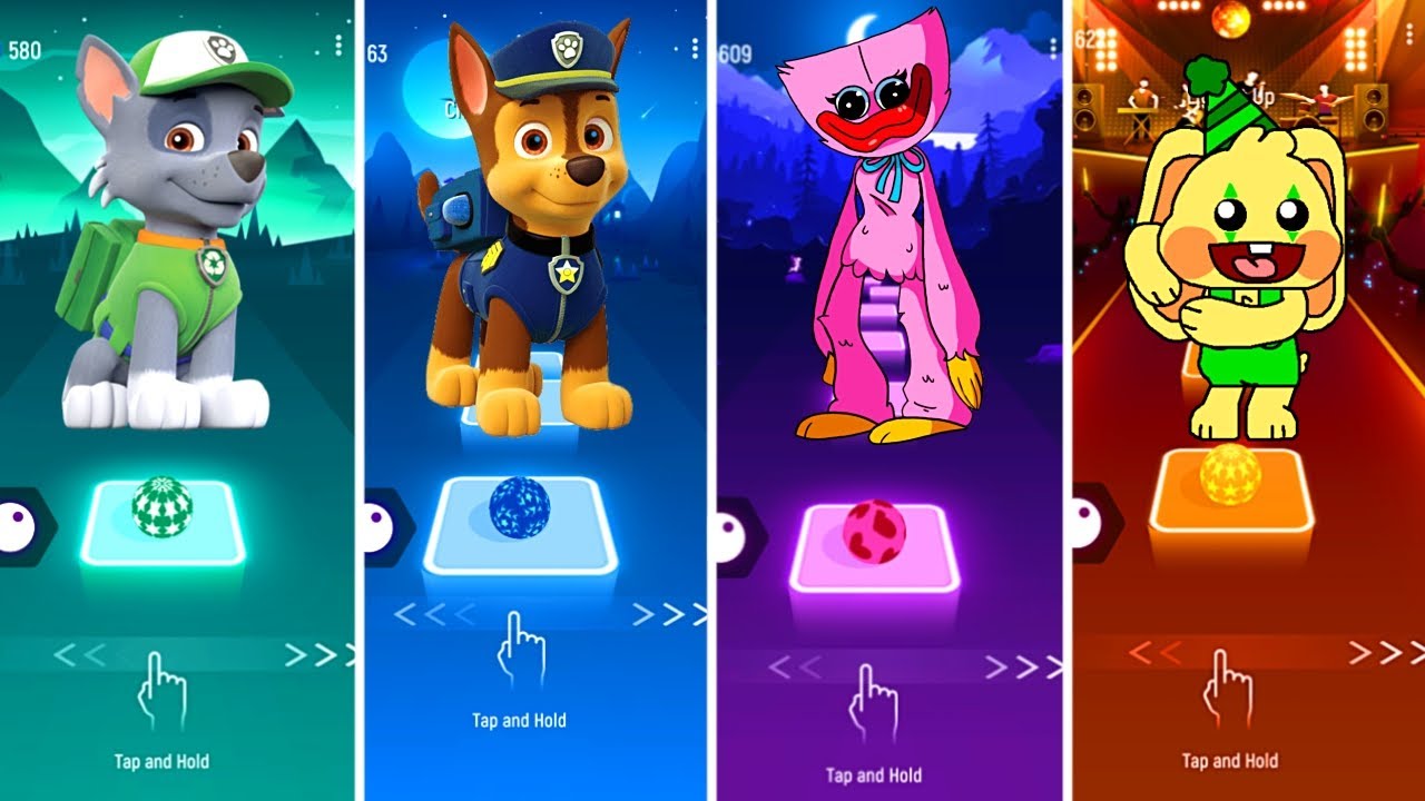 Rocky vs Chase vs Kissy Missy vs Bonzo Bunny | Tiles Hope EDM RUSH ...