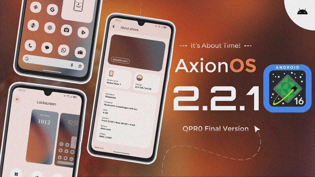 Axion OS v2.2.1 on Redmi Note 7: Android 16 Custom ROM with a Nothing ...