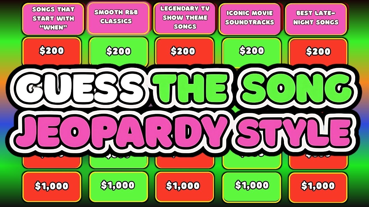 Guess the Song! Jeopardy Music Quiz Style | Music Trivia | Quiz Burst ...