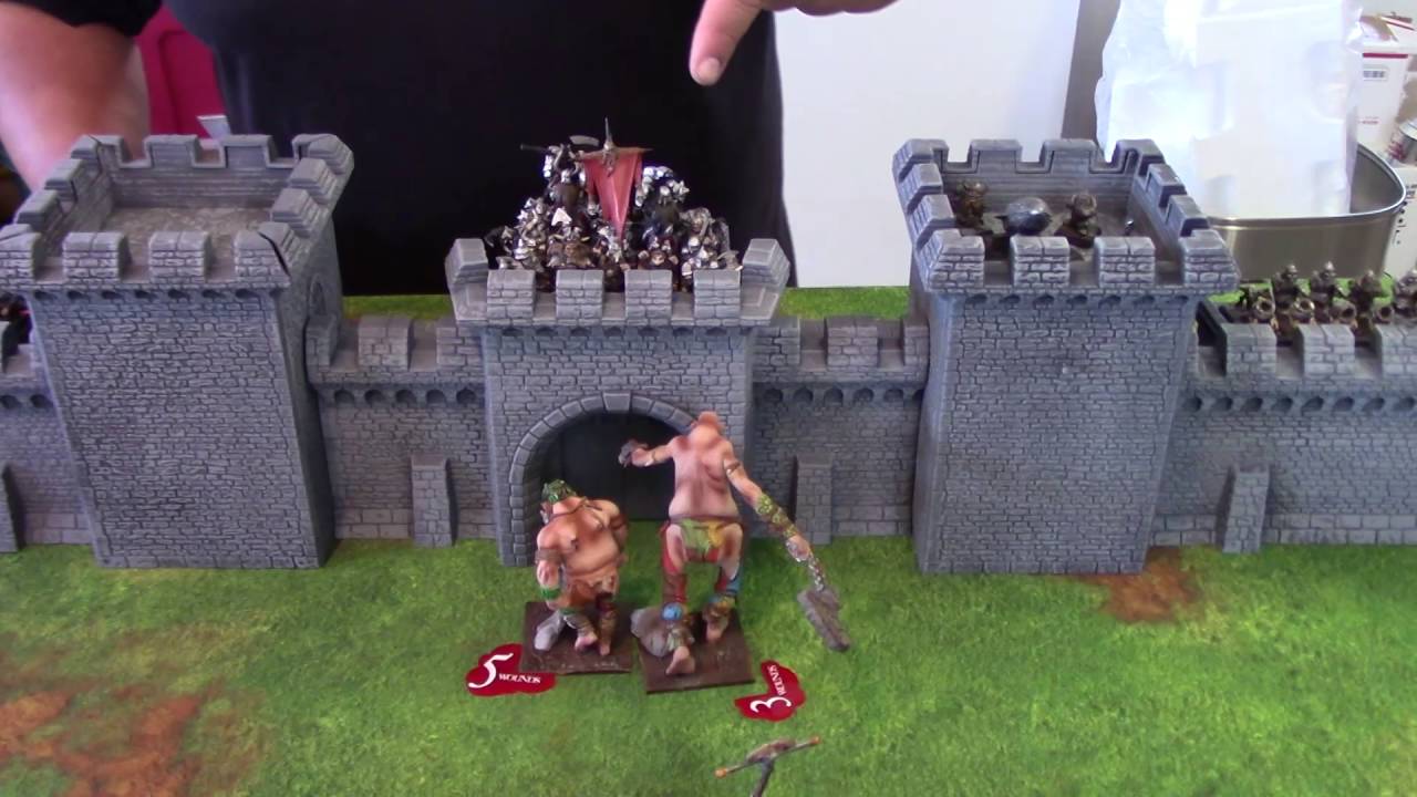Kings of War Siege Ogres Vs Abyssal Dwarfs - YouTube