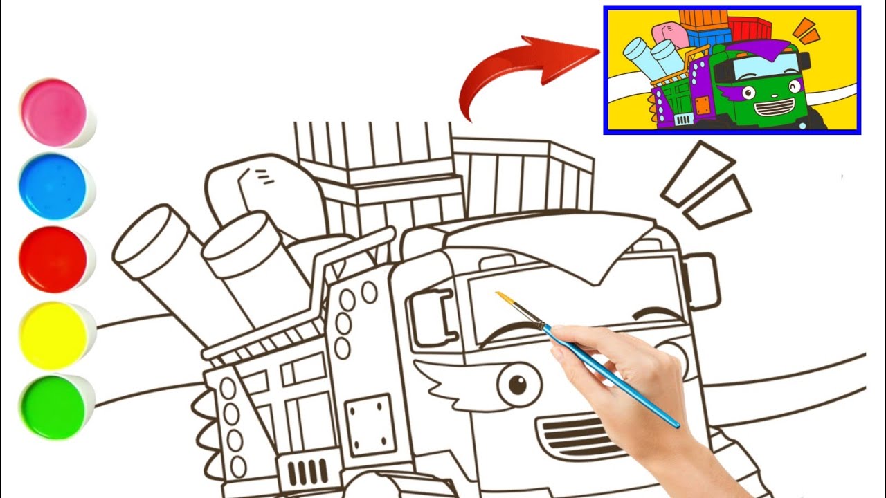 TAYO THE LITTLE BUS COLORING│EPISODE MONSTER TRUCK - YouTube