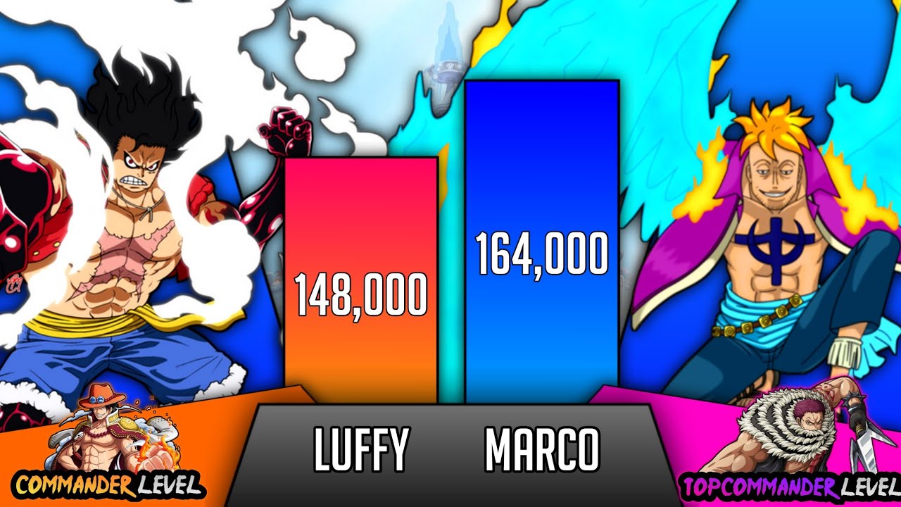 Luffy vs Marco Power Levels Over The Years (One piece power Levels) SP ...