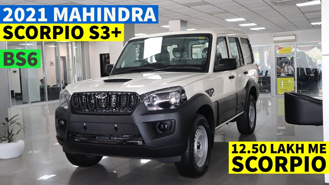 2021 Mahindra scorpio s3 plus white BS6 - New base model only 12.59 ...