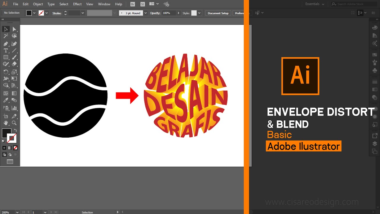 Cara Menggunakan Envelope Distort dan Blend di Adobe Ilustrator | Mudah ...