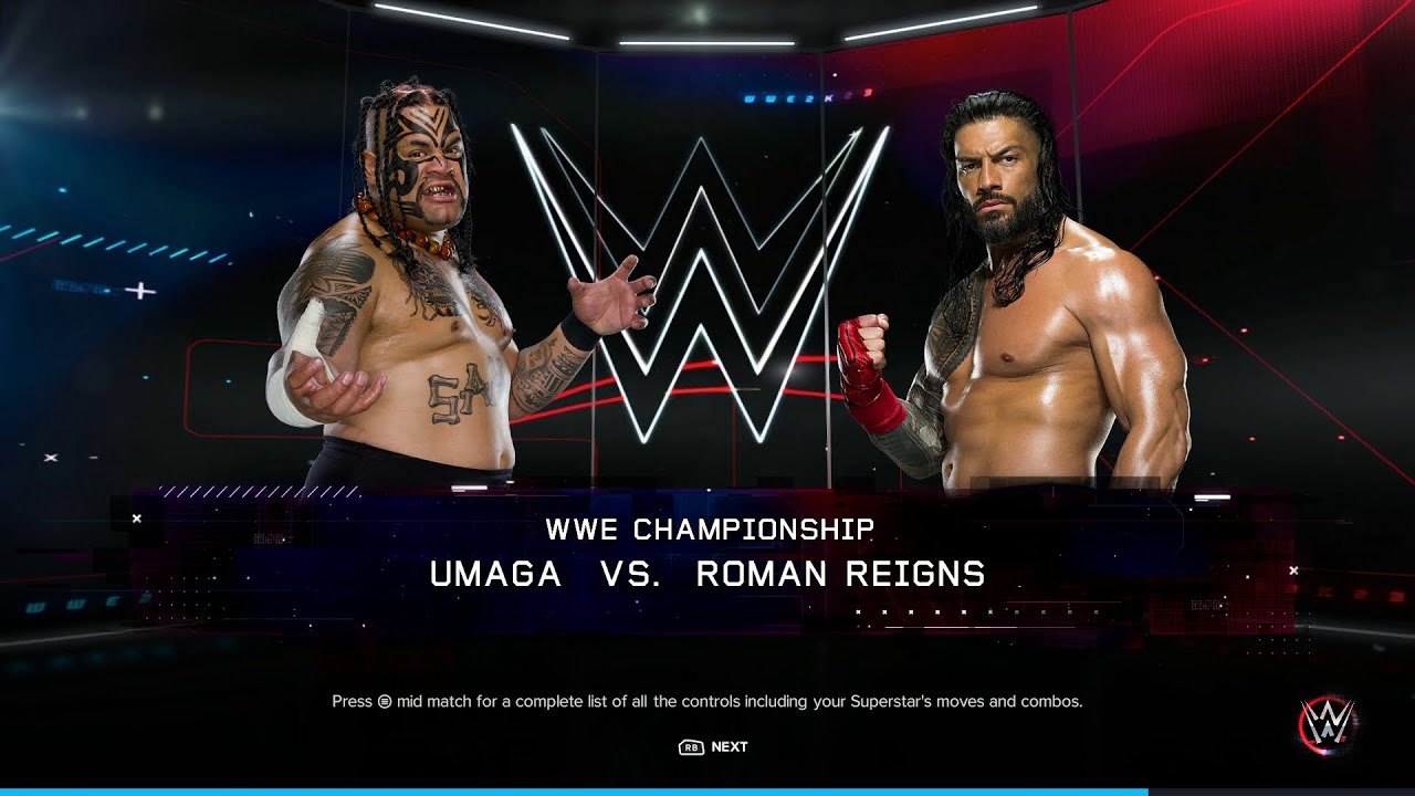WWE 2K23 Umaga Vs Roman Reigns - YouTube