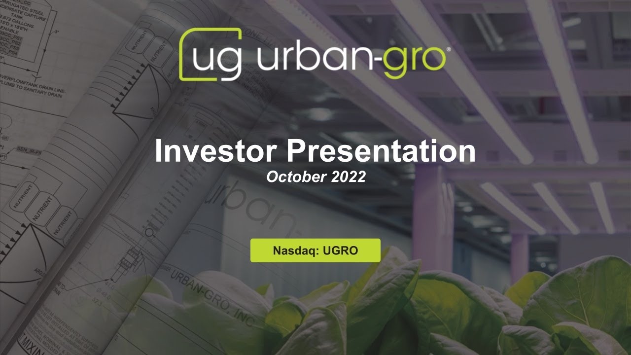 urban-gro, Inc. (NASDAQ: UGRO): Virtual Investor Conferences - YouTube
