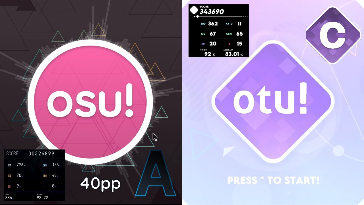 otu (osu in GD) vs osu!Lazer Side-by-Side Gameplay Comparison - YouTube