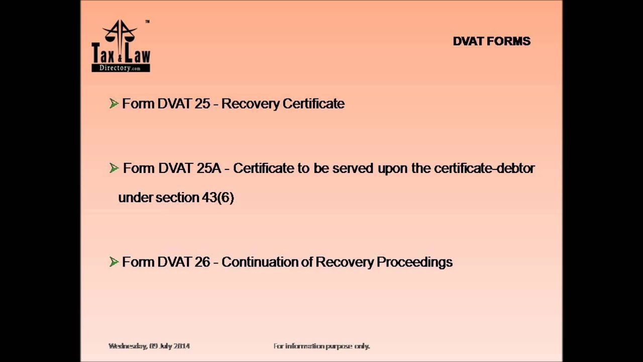 "Forms under DVAT" - YouTube