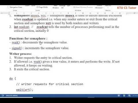 KTU CS332 Network Programming Lab|S6 CS|First Readers Writers problem in C using threads ...