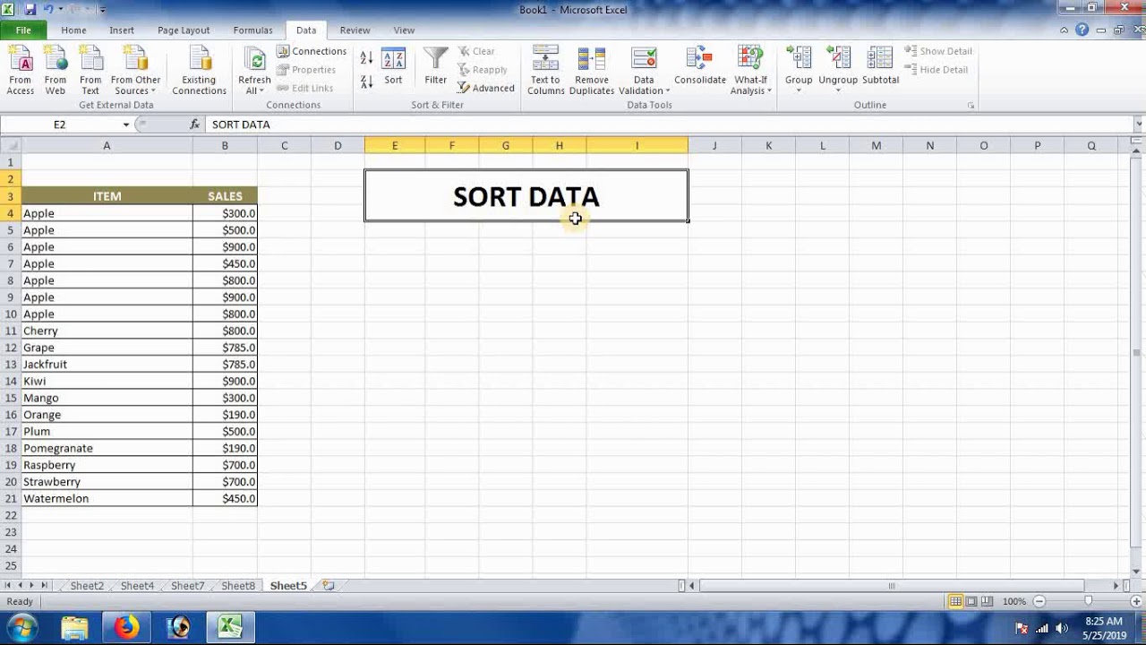How To SORT Table In Excel YouTube How To SORT Table In Excel YouTube