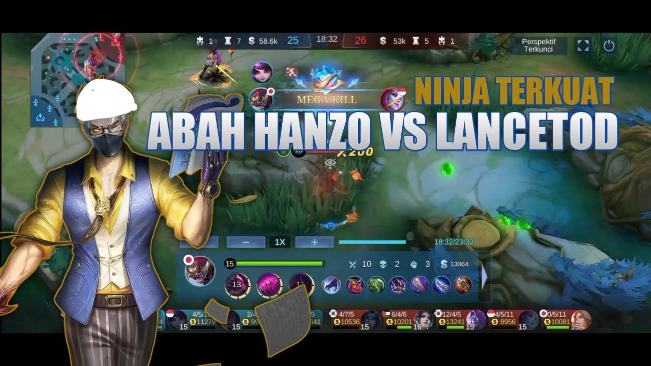 HANZO GAMEPLAY 2023 - LANCETOD SAMPAI BUILD TANK WKWKWK - YouTube
