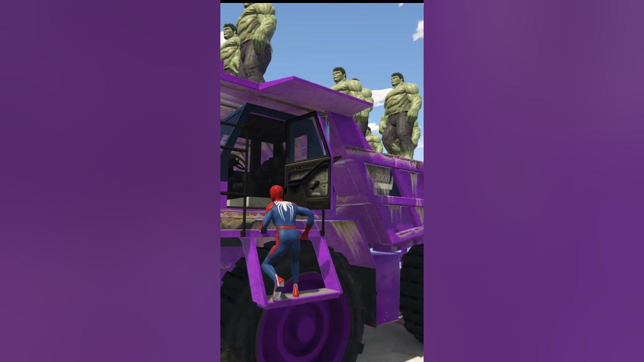 GTA V Spiderman vs Hulk crazy epic water ragdolls truck jump fails epi ...