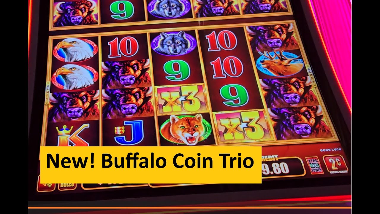 Awesome Win on the New Buffalo Coin Trio slot!! Aristocrat Game - YouTube