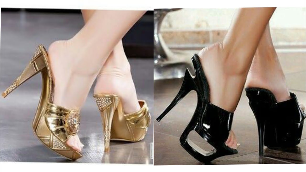 Amazing collection of fancy high heel mule sandals for ladies. - YouTube