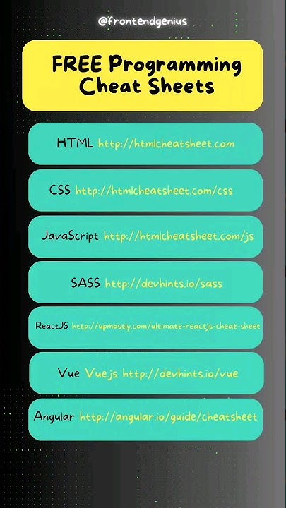Free Programming cheetsheet 2023 React | Angular | Vue #javascript # ...