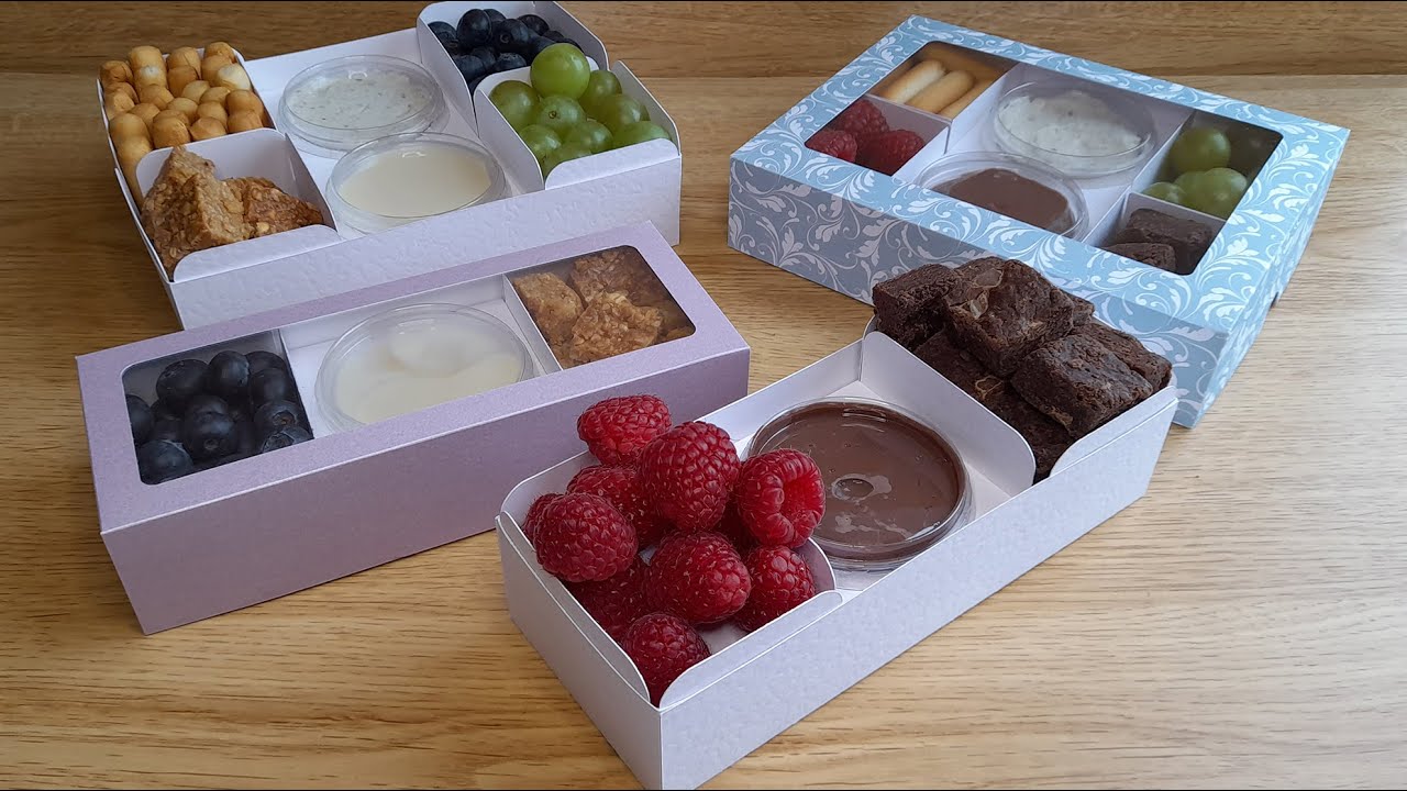 SVG file to cut 2 grazing boxes to hold 1 or 2 4oz deli pots and with ...