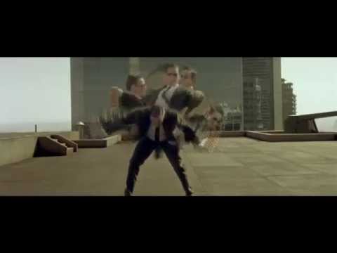 The Matrix Bullet time Helipad Fight Scene - YouTube