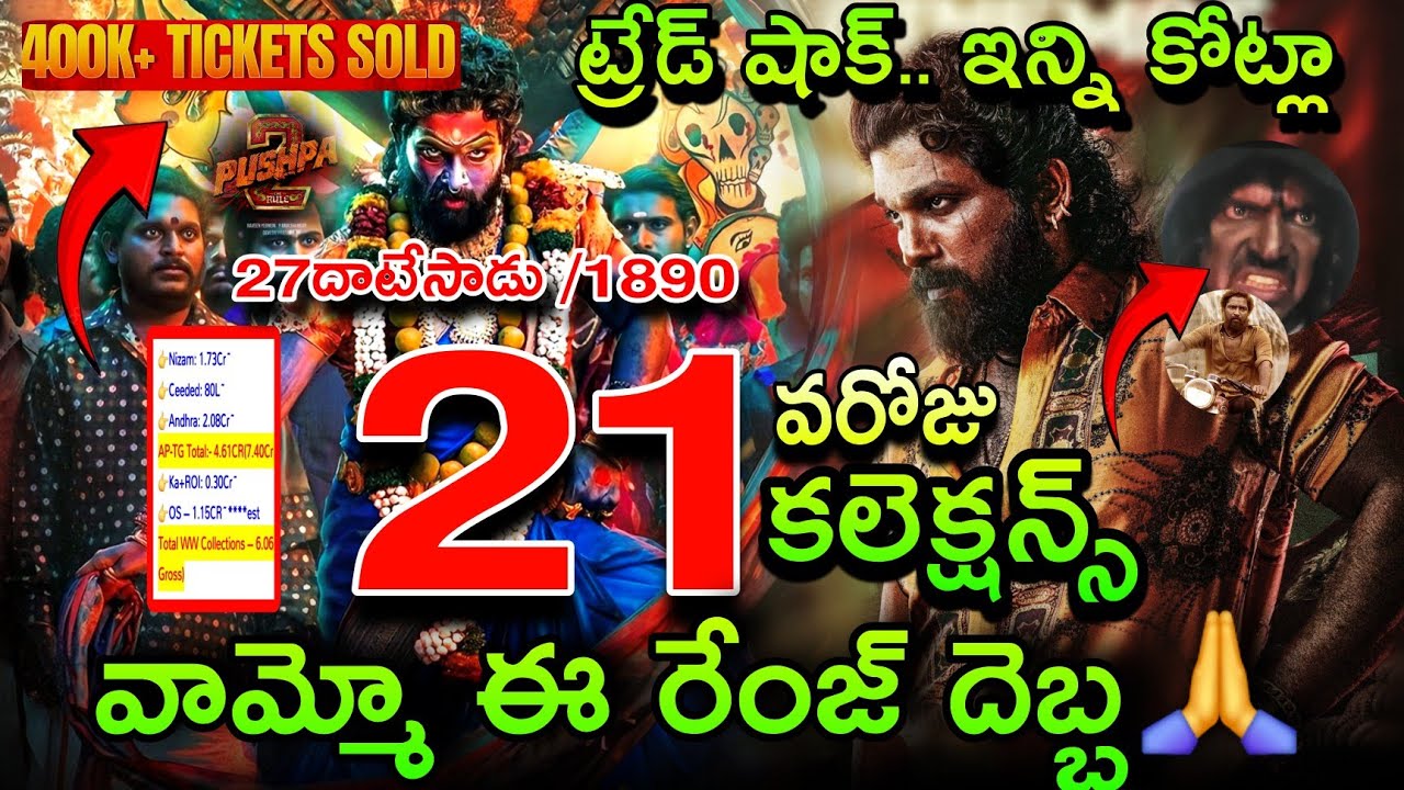 Allu Arjun Pushpa2 21th Day Boxoffice Collection | Pushpa 2 Total ...