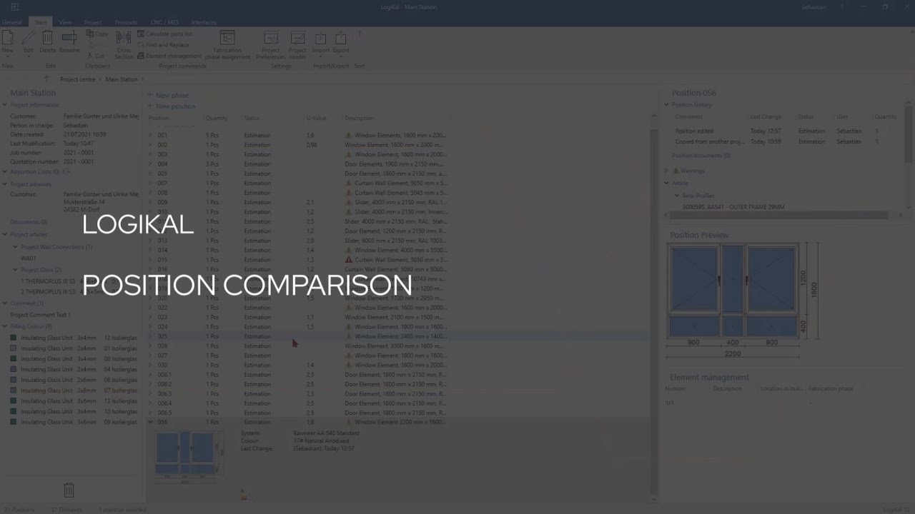 #TechTuesday: Position comparison in Logikal - YouTube
