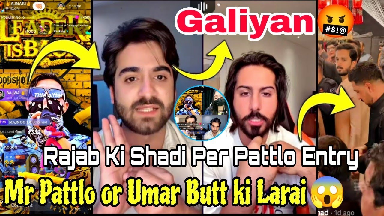 Rajab Butt Mehndi Mr Pattlo Entry 😱| Mr Pattlo Or Umar Butt ki Larai😭 | Live Match - YouTube