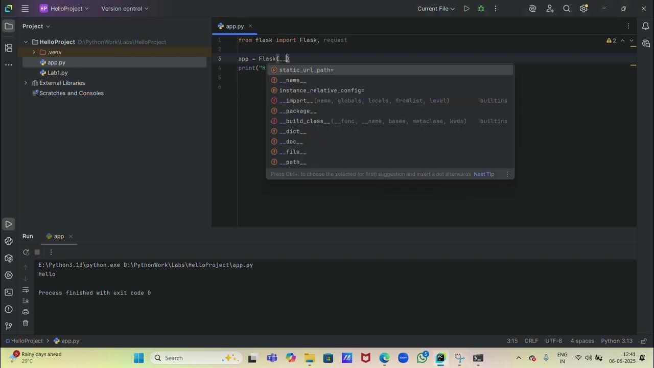 #7 Rest api call in python by using flask library in pycharm - YouTube