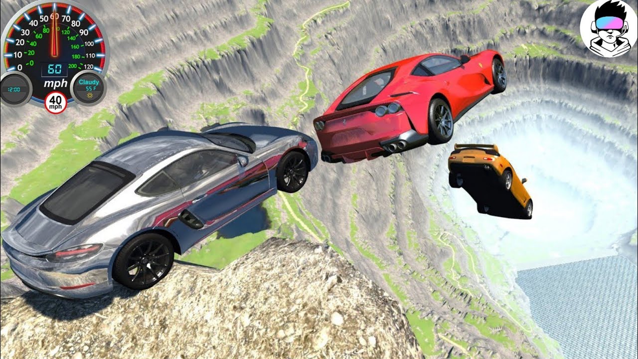 Beamng Smash Stunts Cliffs of Death - Beam Car Crash Roof Jump 3D ...