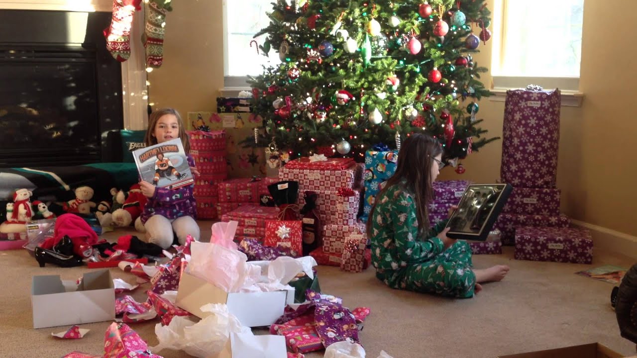Christmas morning present opening - YouTube