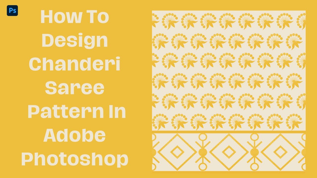 How To Design Chanderi Saree Pattern In Photoshop | Saree Design In ...