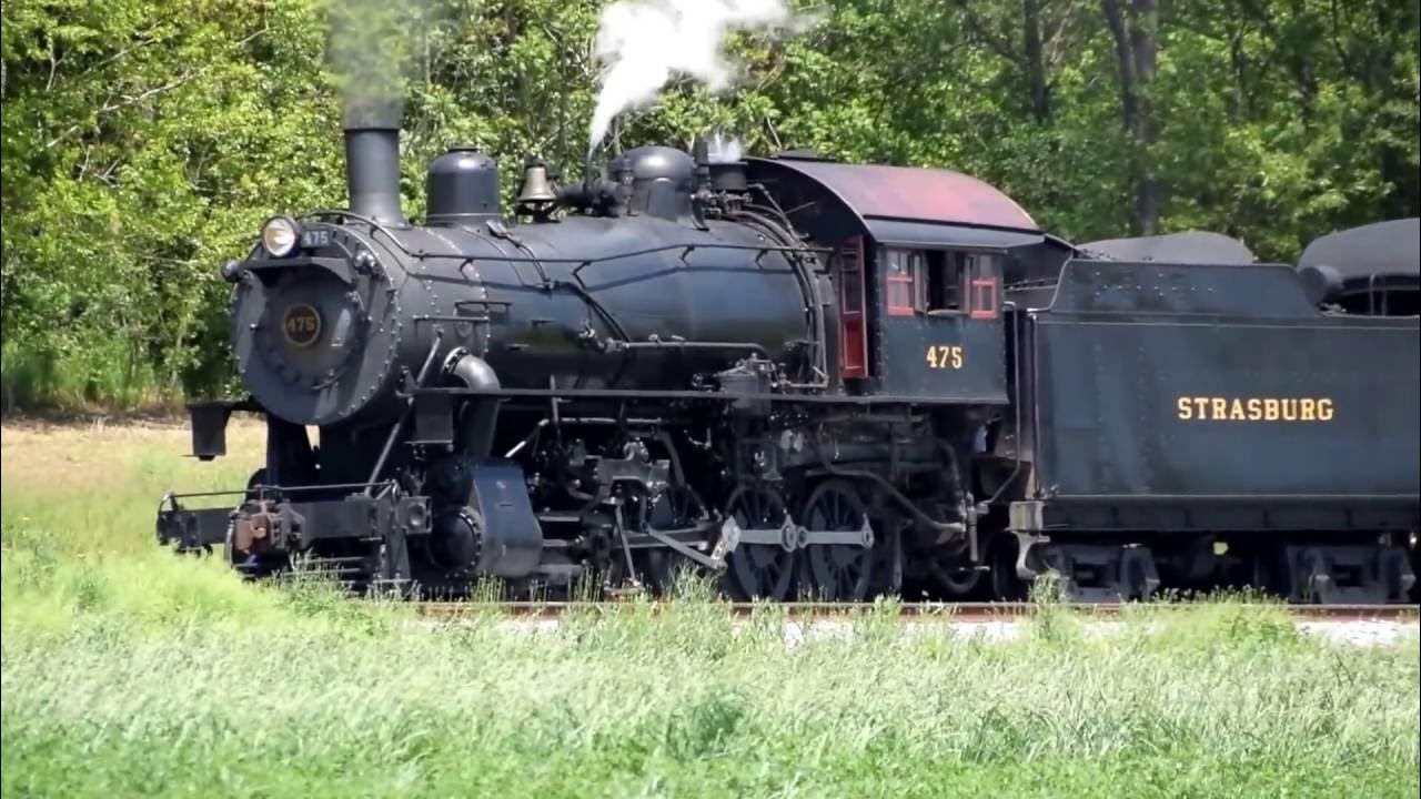 STRASBURG RAILROAD'S STEAM LOCOMOTIVE no 475 Cherryhill - YouTube