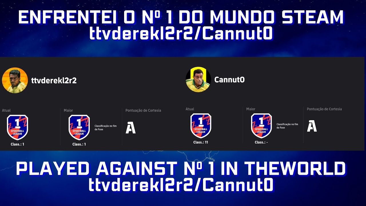 eFootball 2024 Jogo contra TOP1 do MUNDO TTVDerekl2r2 | Divisão 1 - YouTube