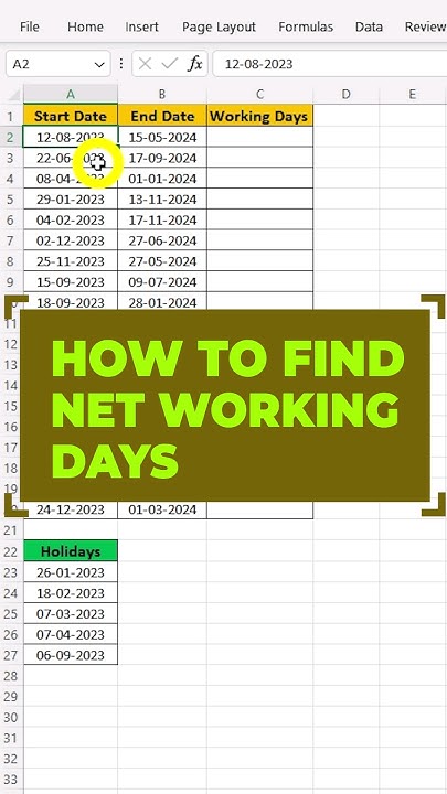 Find Net Working Days~Unlock the full potential of Excel 💻🚀hidden options in excel #excelshorts ...
