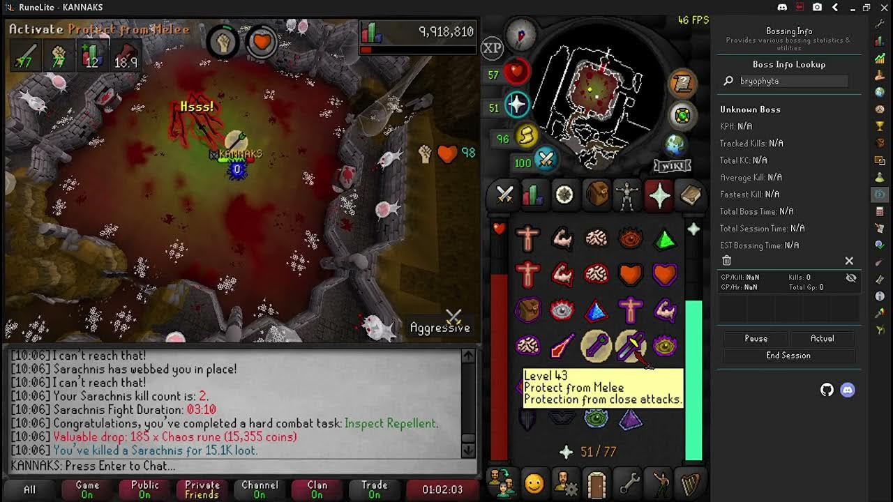 sarachnis mid lvl bossing OSRS - YouTube