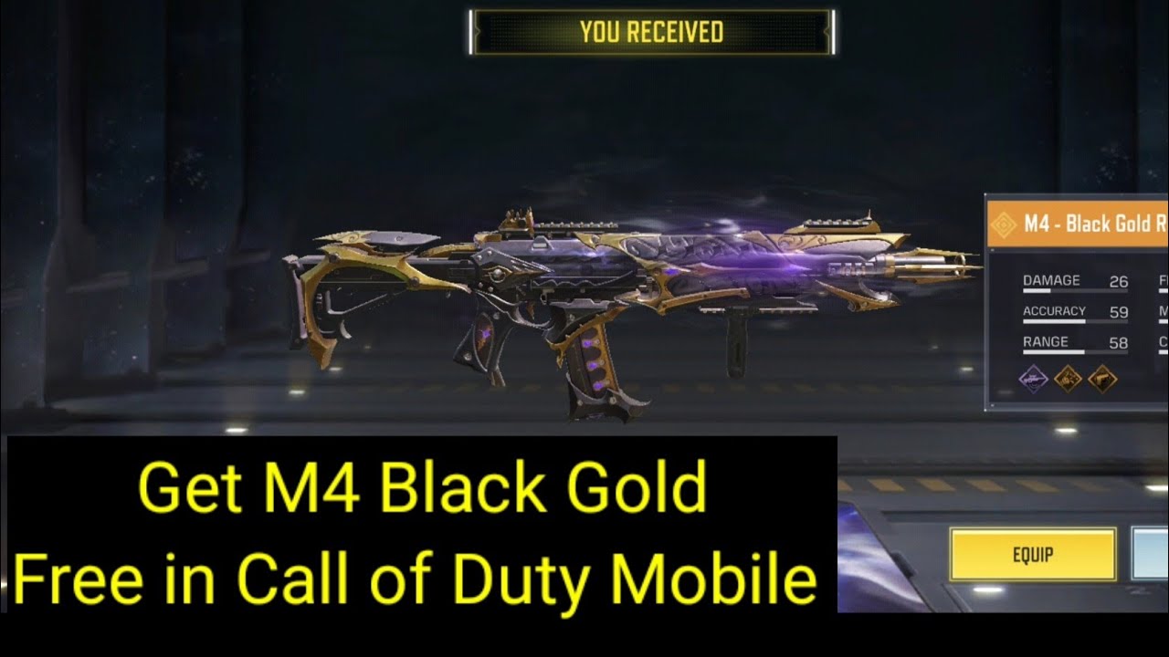 How to Get Legendry M4 Black Gold Assault Rifle in Call of Duty Mobile ...