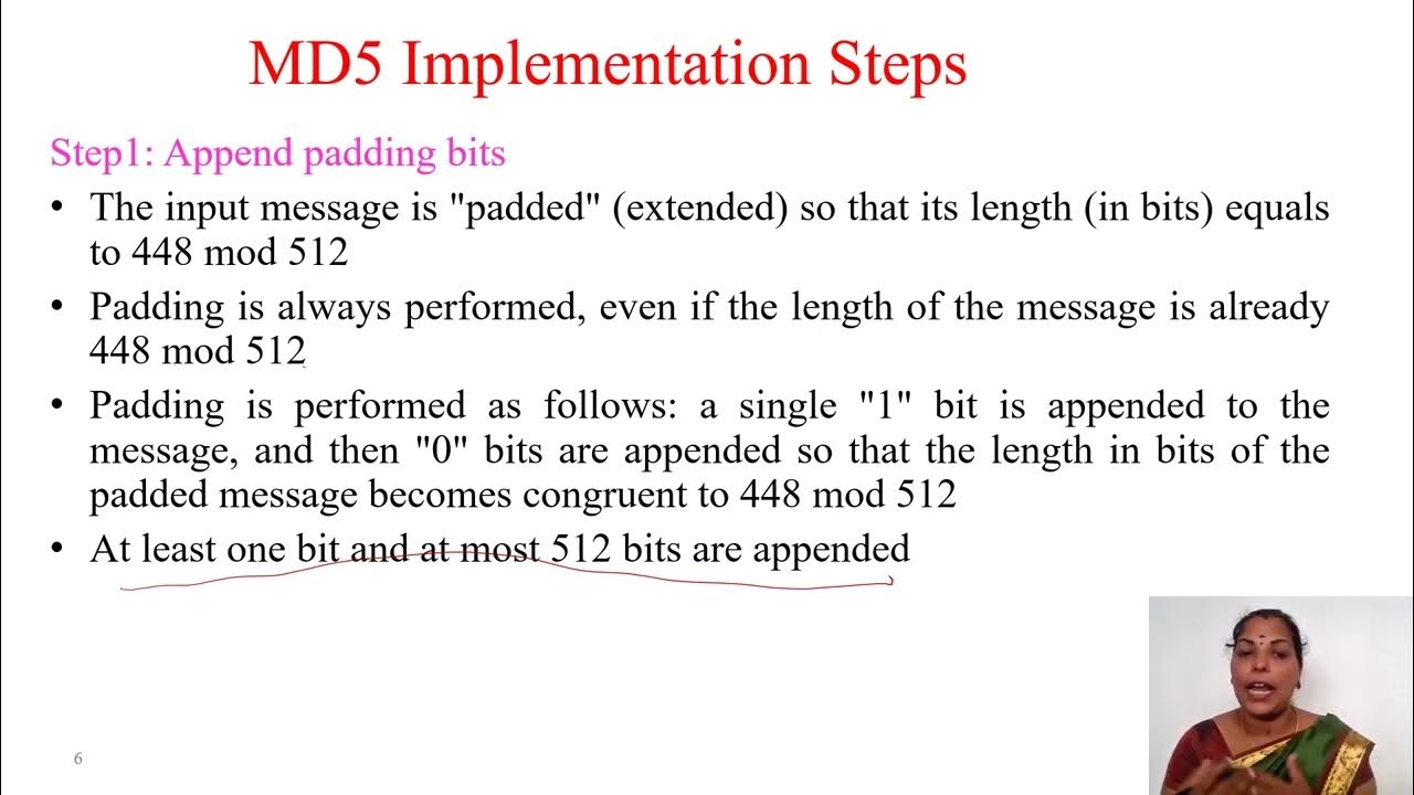Cryptography and Network Security - MD5 - YouTube