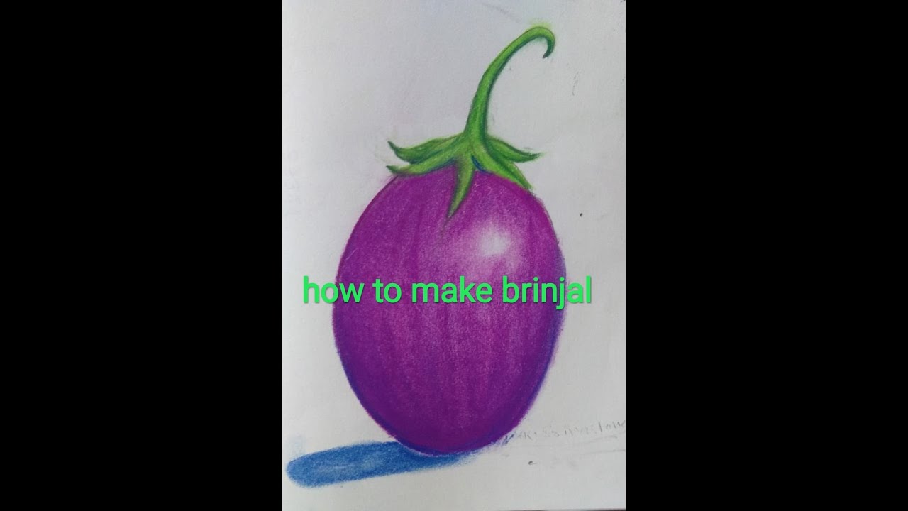How to draw a beautiful Brinjal easily | especially for beginners - YouTube
