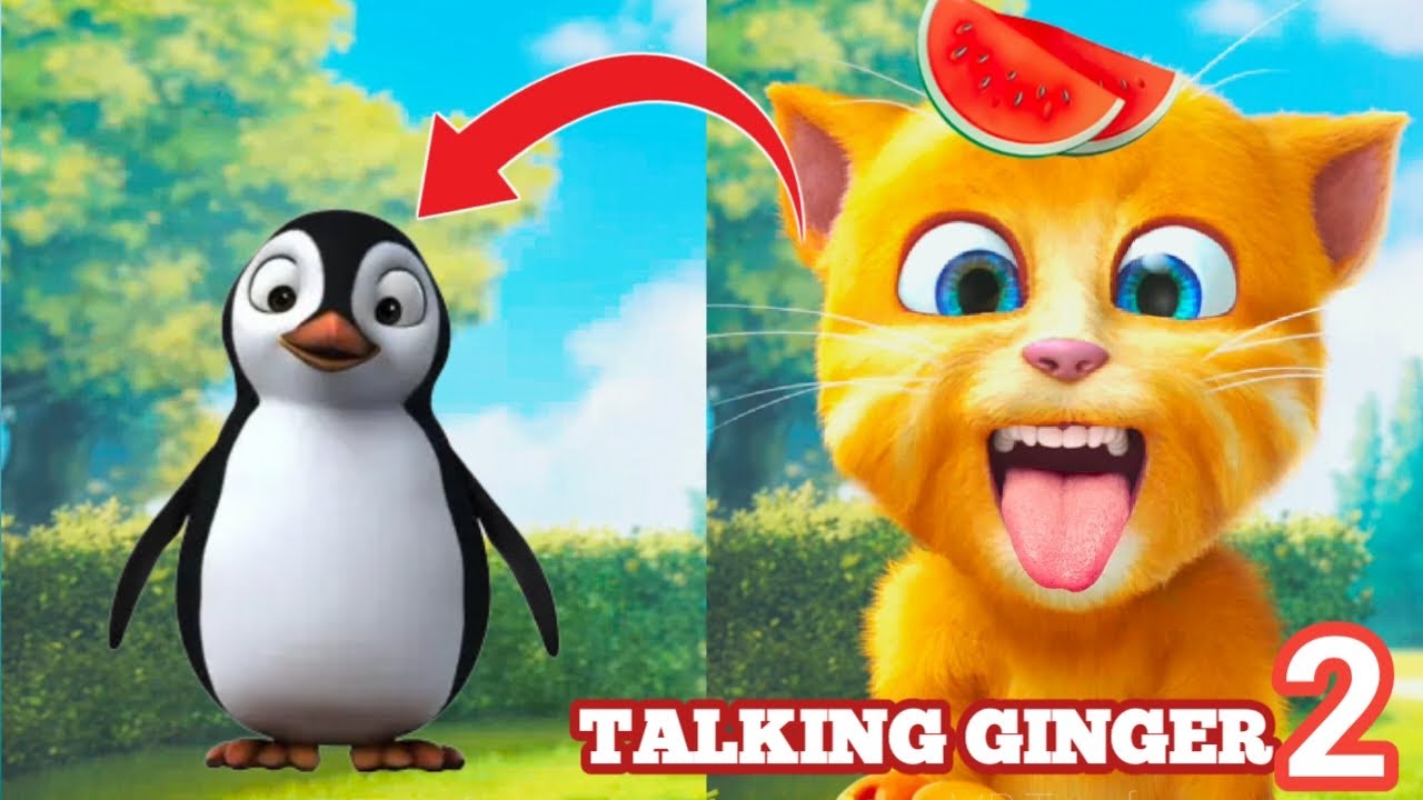 GINGER TRIED TO PRANK A PENGUIN🐧 Talking Ginger 2 FUNNY GAMEPLAY ...