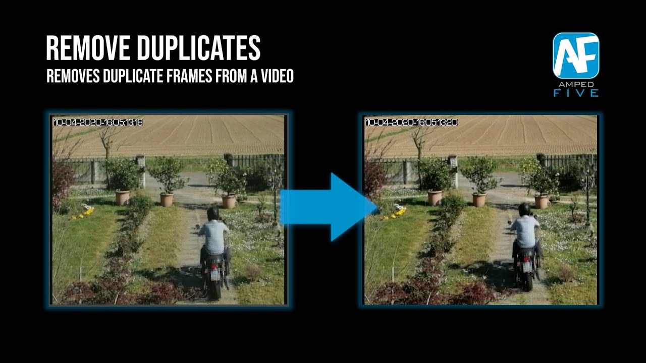 Remove Duplicates Remove Duplicate Frames From A Video In Amped Five Youtube