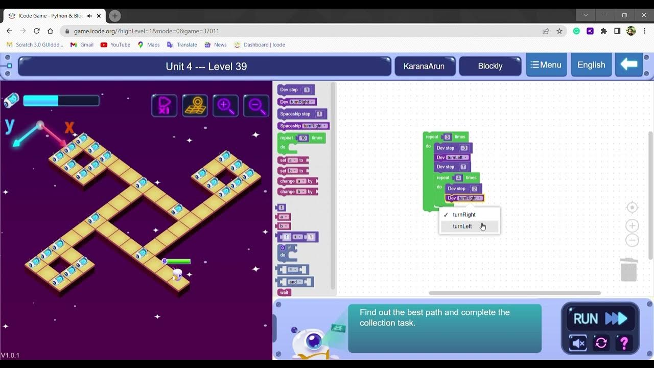 Blockly Video 8 - Nested Repeat Blocks - YouTube
