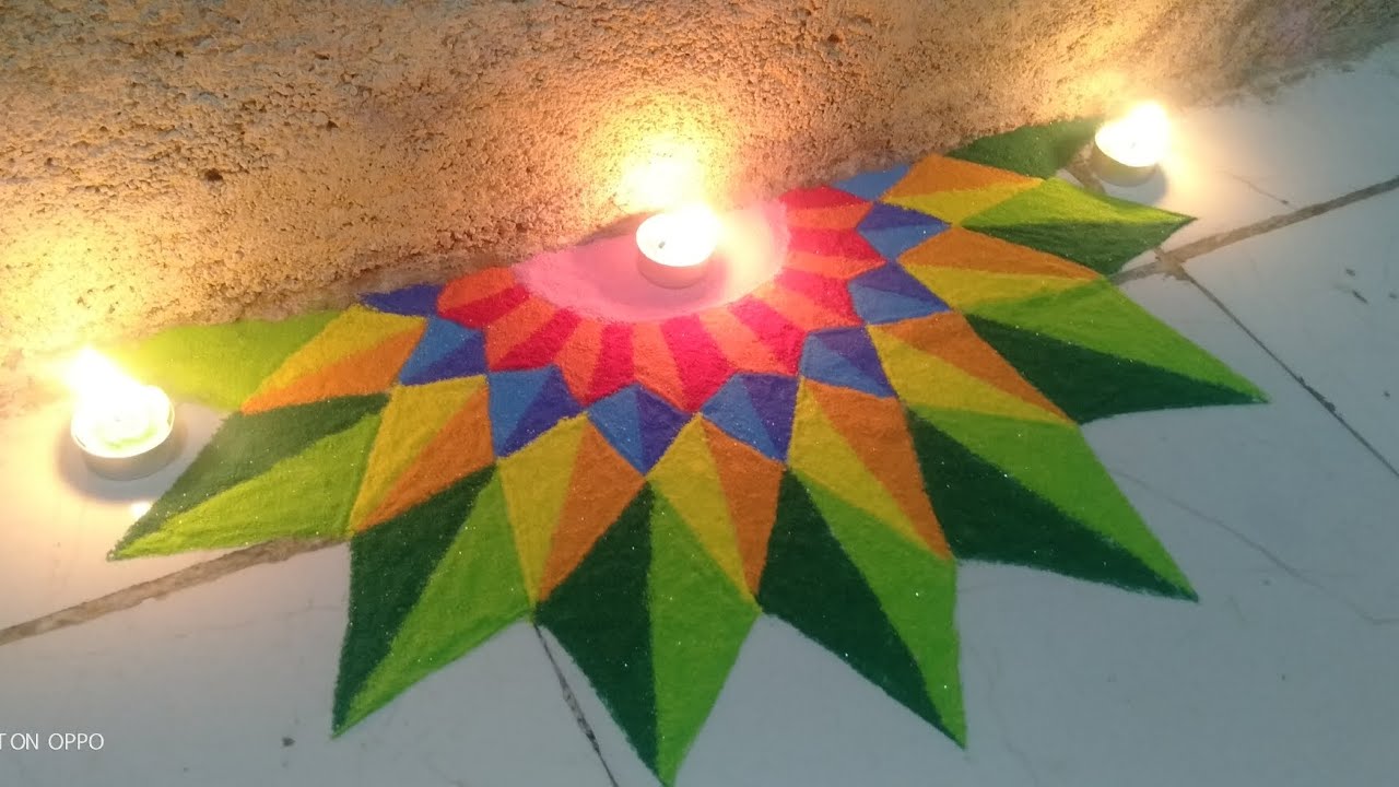3D rangoli design for Diwali - YouTube