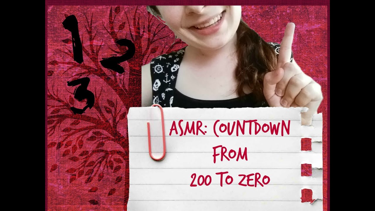 ASMR countdown from 200 to 0 - close up whispering, mouth sounds ...