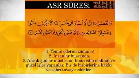Kısa Sureler Asr Suresi