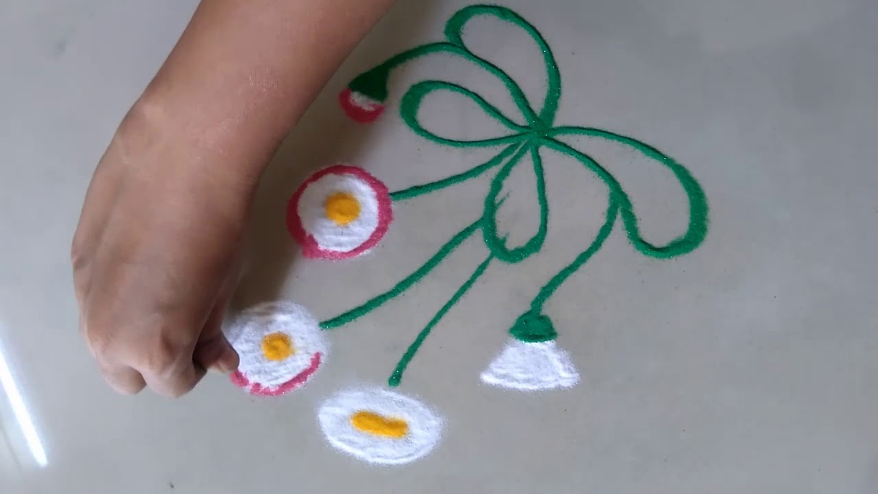 Very Easy Small and Quick Rangoli Design for everyday By Bucketful ...