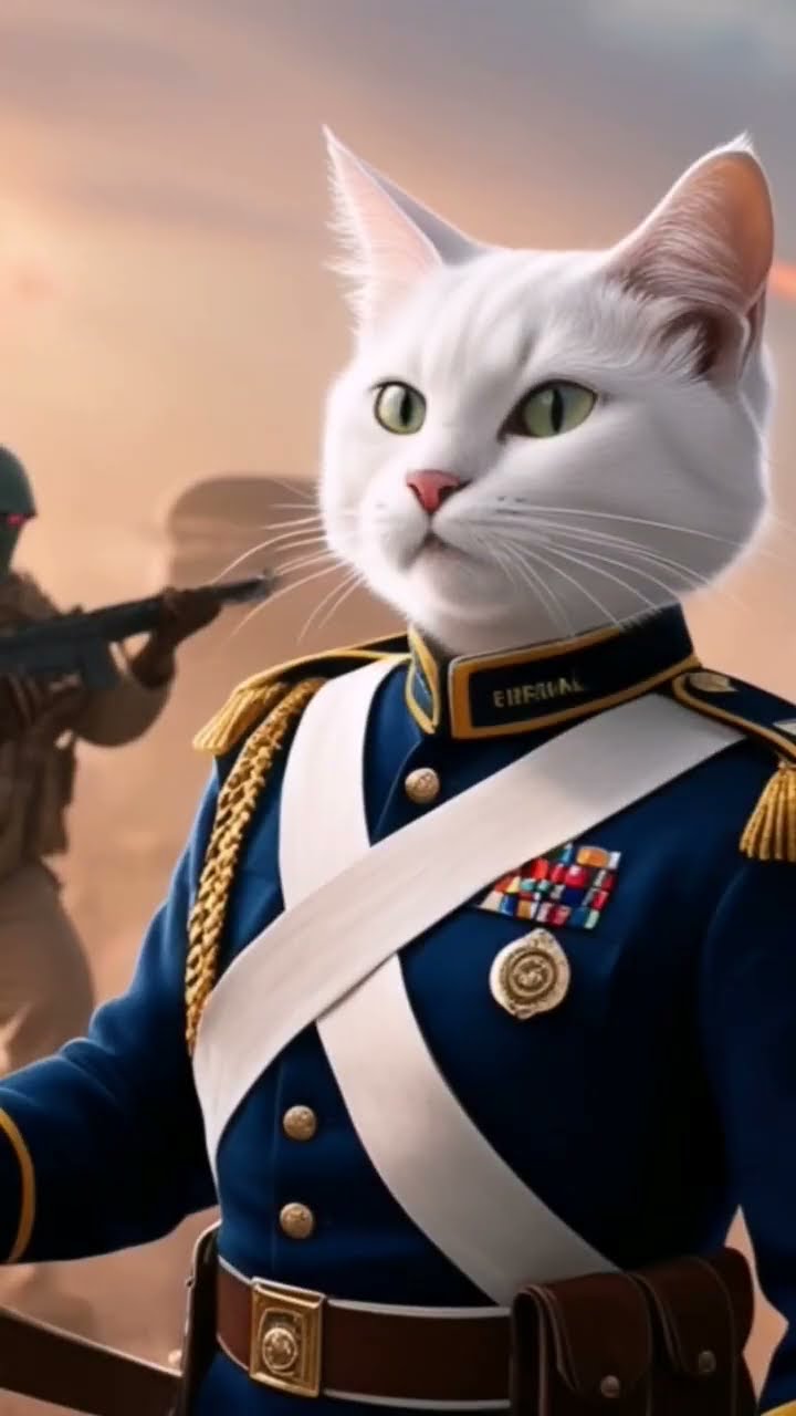 General ai cat goes into battle against aliens #aiartwork #cute #story ...