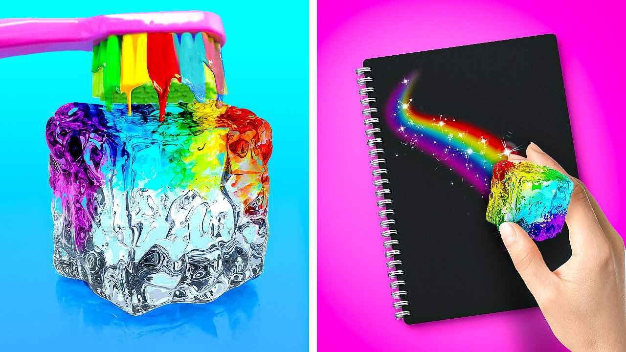 무지개 미술 아이디어 및 멋진 그림 || 123 GO! GOLD의 쉽고 멋진 미술 꿀팁 - YouTube