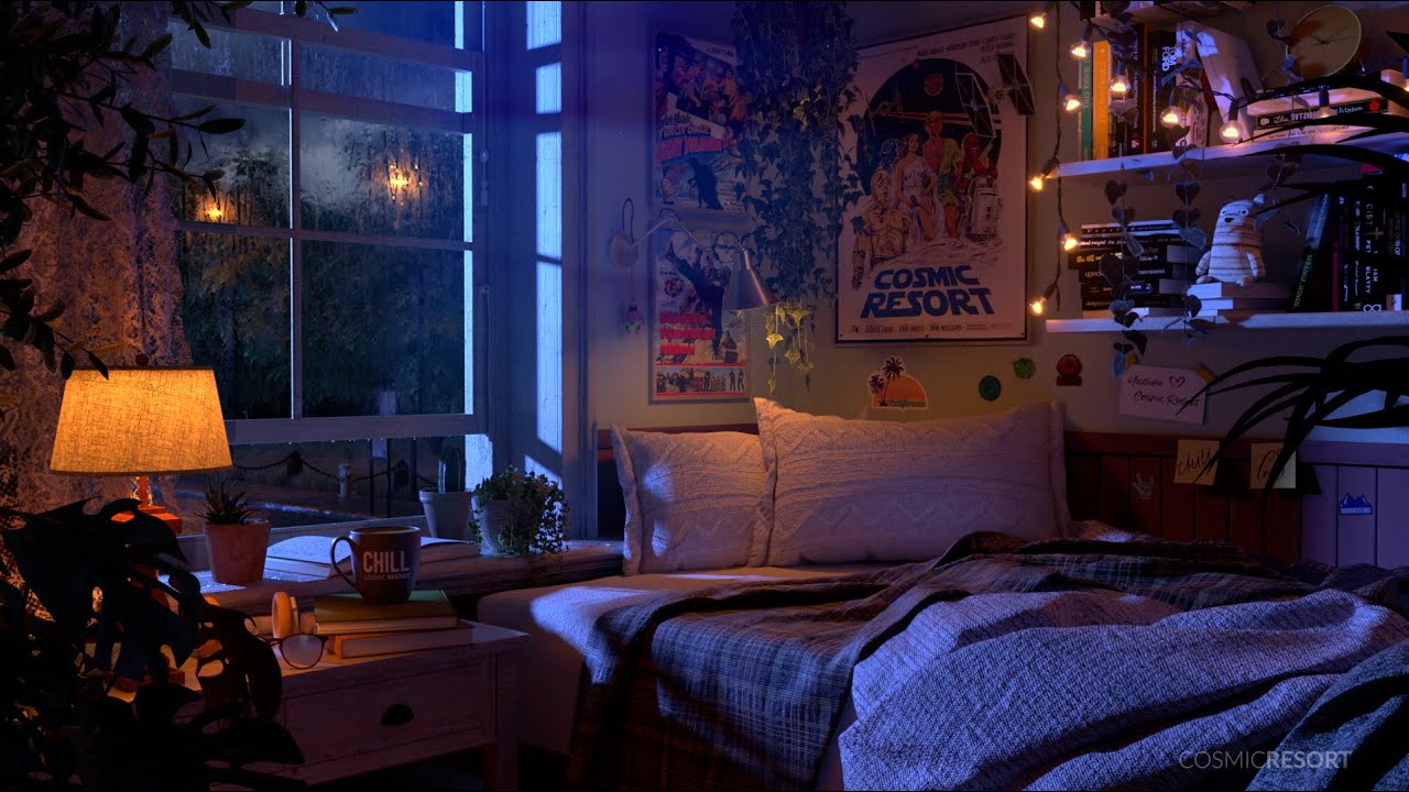 Cozy Bedroom with Gentle Rain and Open Window - YouTube