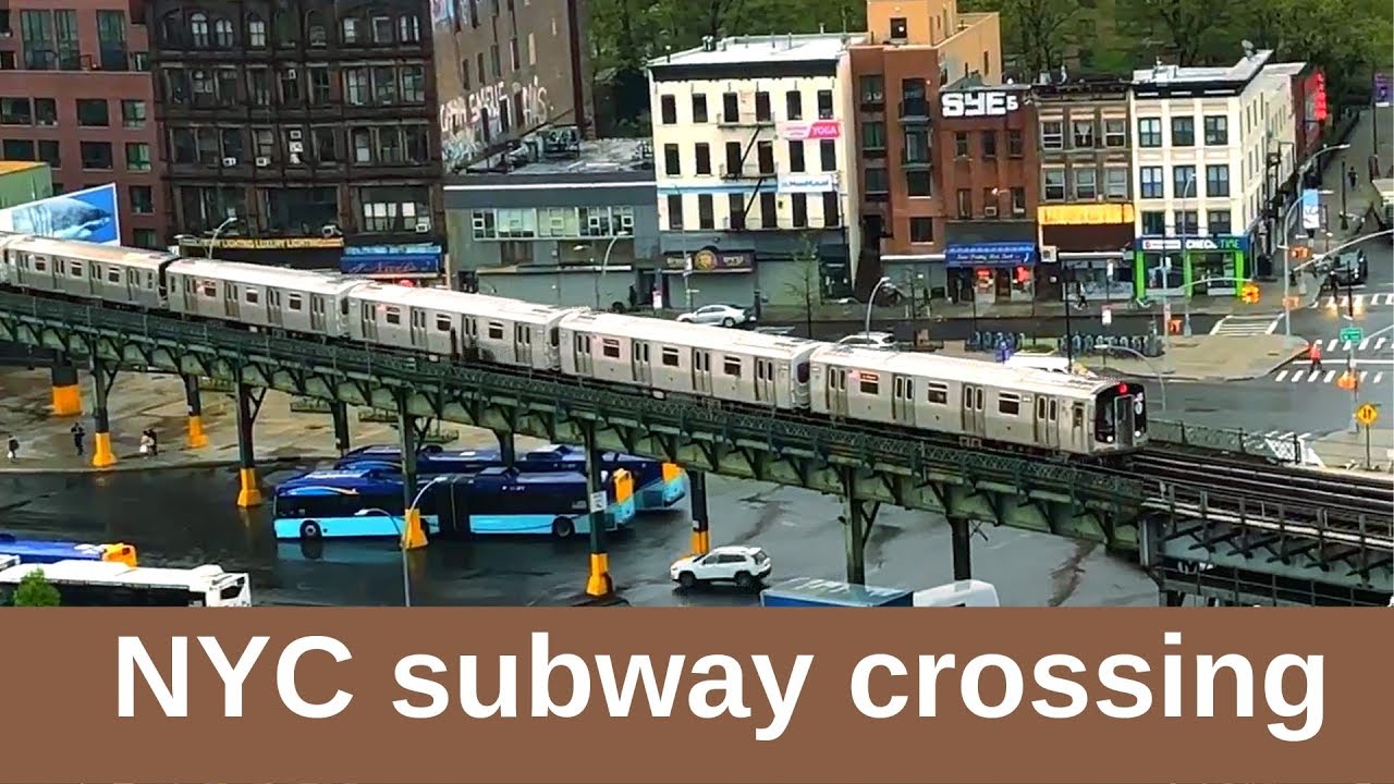 NYC subway crossing the Williamsburg bridge into the city - YouTube