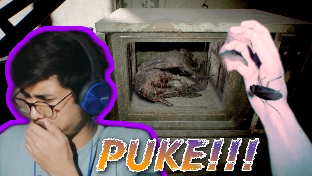 puking 100 times in a video 🤢🤢 | creepy game | resident evil 7 - YouTube