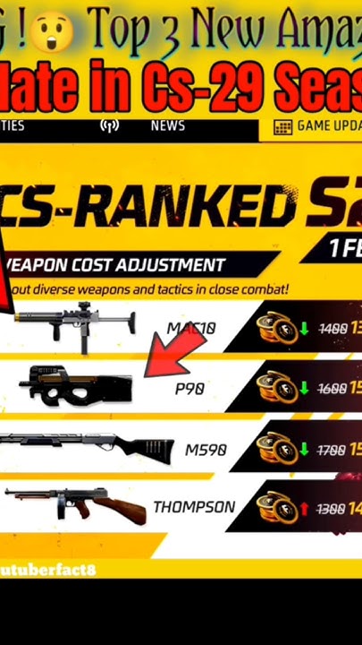 😱😱CS RANK NEW UPDATE ON FREE FIRE A1 B1 H6 G5 N7 V6 F3 D3 C2 N8 L9 H7 H7 G7 K8 #shorts 🤯🤯 - YouTube
